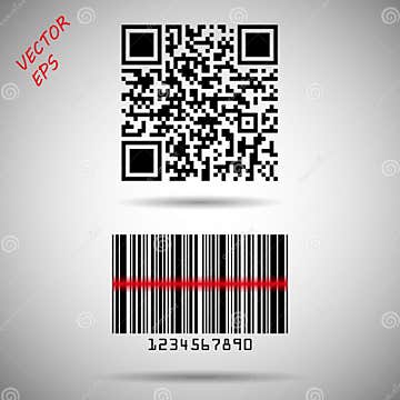 Barcode and QR Code Isolated. Vector Barcode Matrix To Track Product ...
