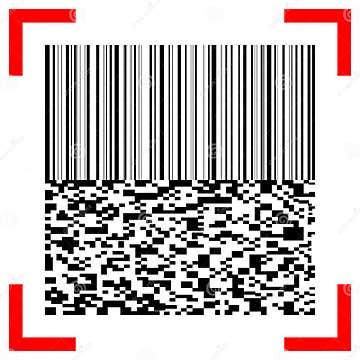 Barcode and Qr Code with Red Scanner on White,vector Illustration Stock ...
