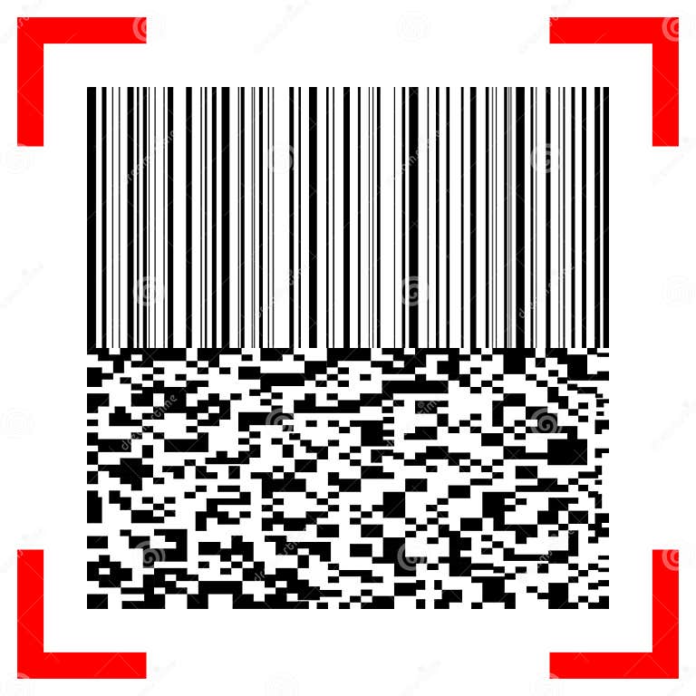 Barcode and Qr Code with Red Scanner on White,vector Illustration Stock ...