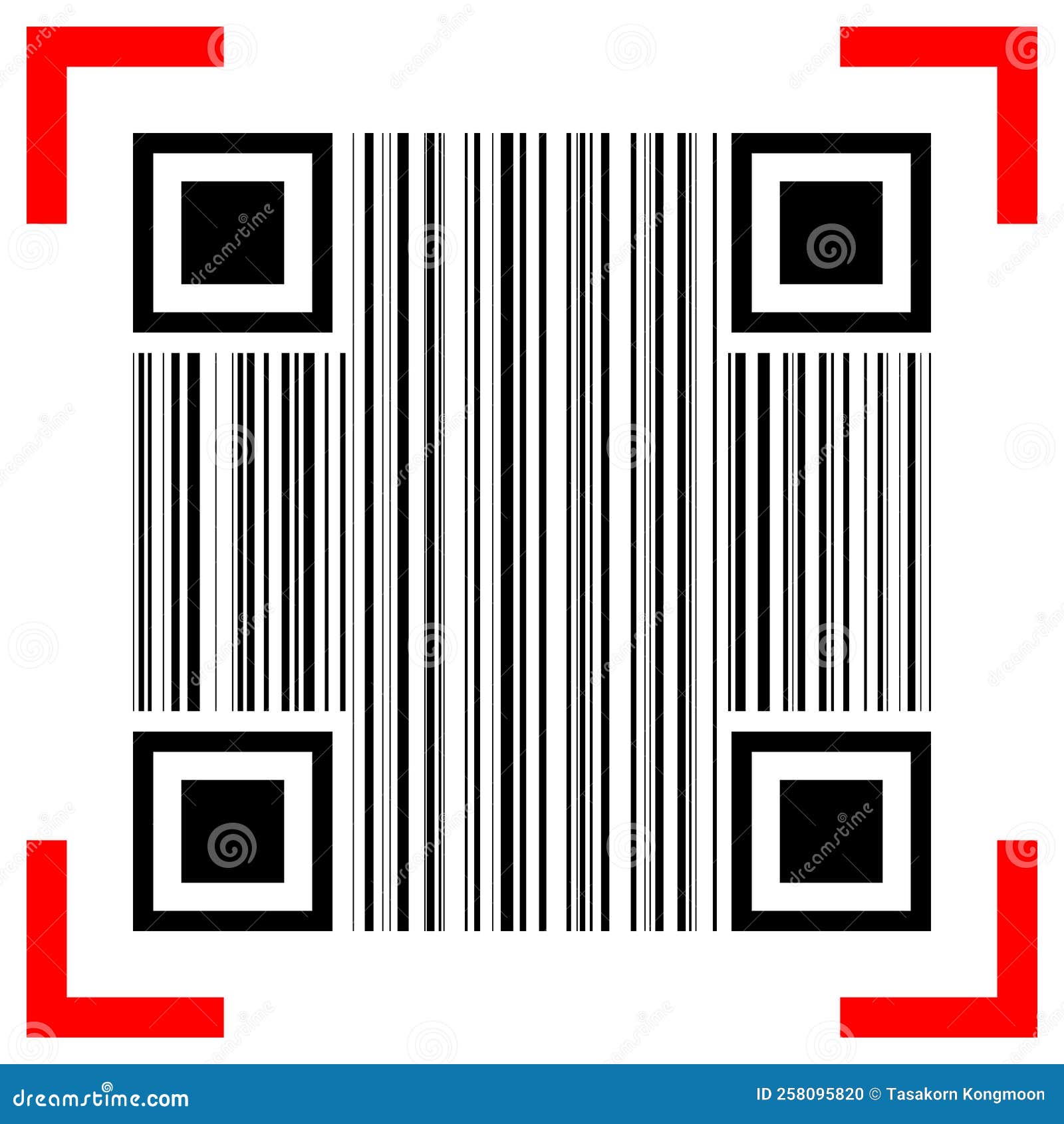 Barcode and Qr Code with Red Scanner on White,vector Illustration Stock ...