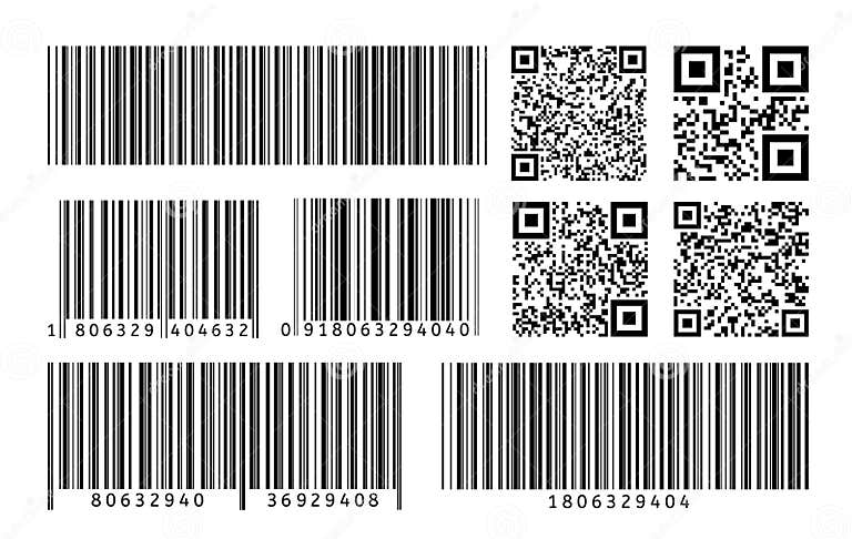Barcode. QR Code Template. Scan Striped Code for Digital Identification ...
