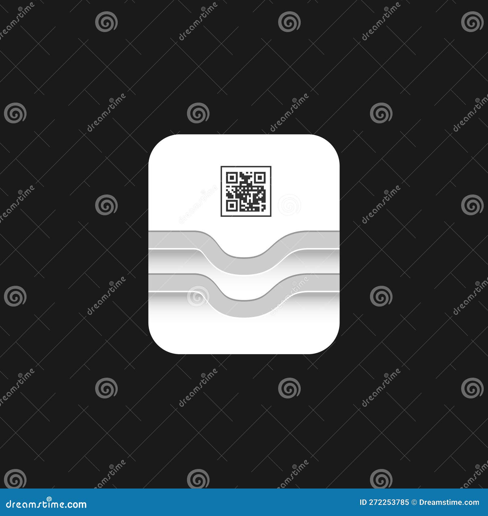 Barcode Qr Label With Abstract White Texture Design Cartoon Vector ...