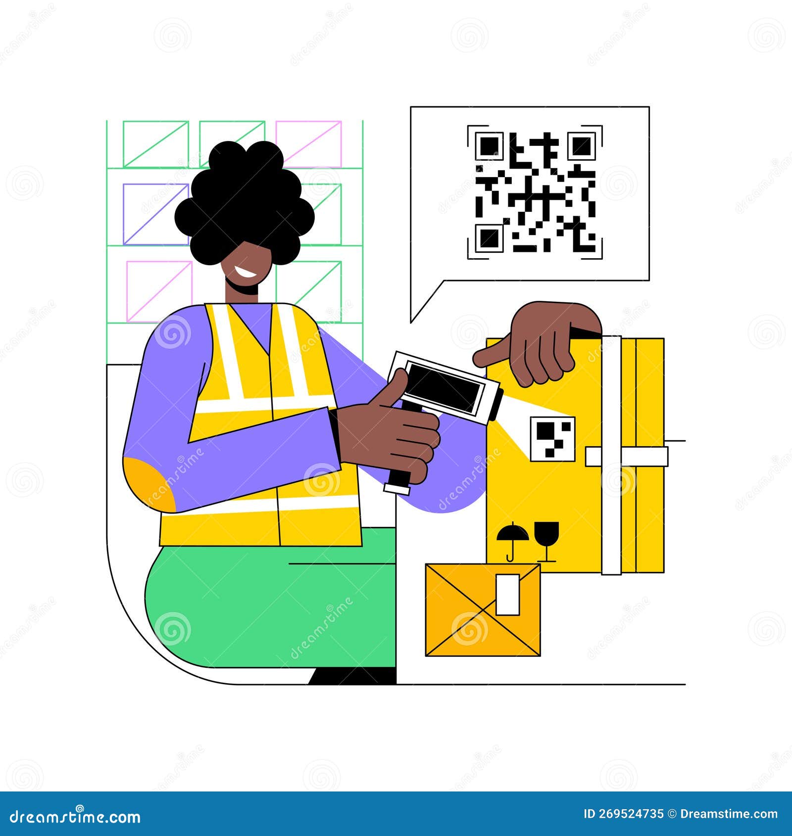 Barcode Reader Isolated Cartoon Vector Illustrations. Stock Vector ...