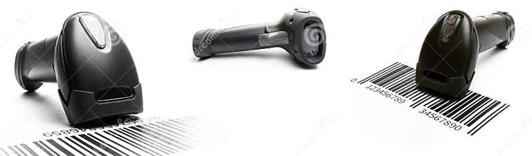 Barcode Reader Set. Retail Label Barcode Scan Stock Image - Image of ...