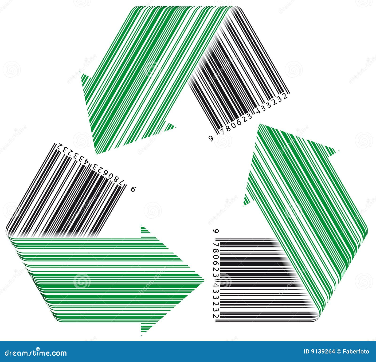 Barcode Recycle stock vector. Illustration of concept - 9139264