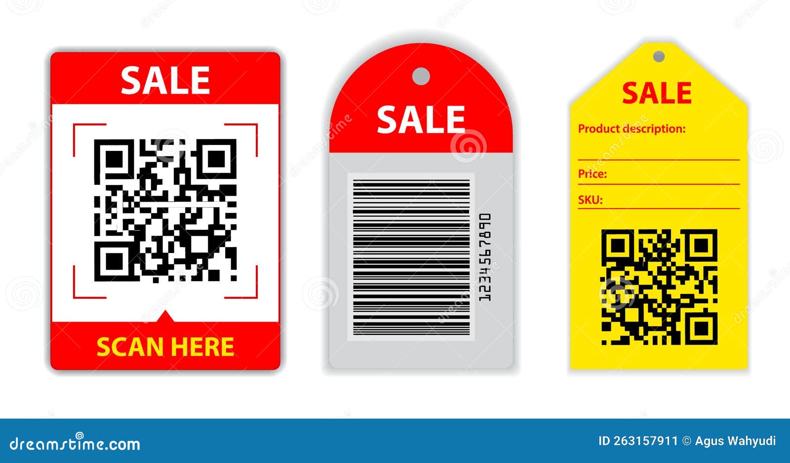 Set of Various Barcode Label or Scan Barcode Bars Supermarket or Retail ...