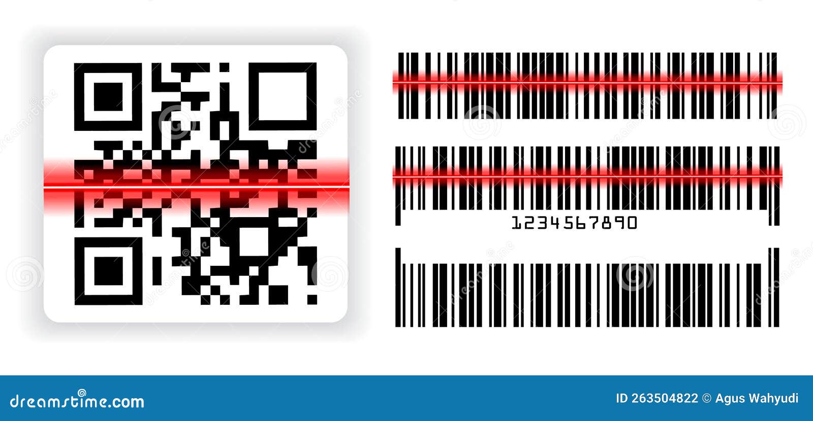 Set Of Various Barcode Label Or Scan Barcode Bars Supermarket Or Retail ...