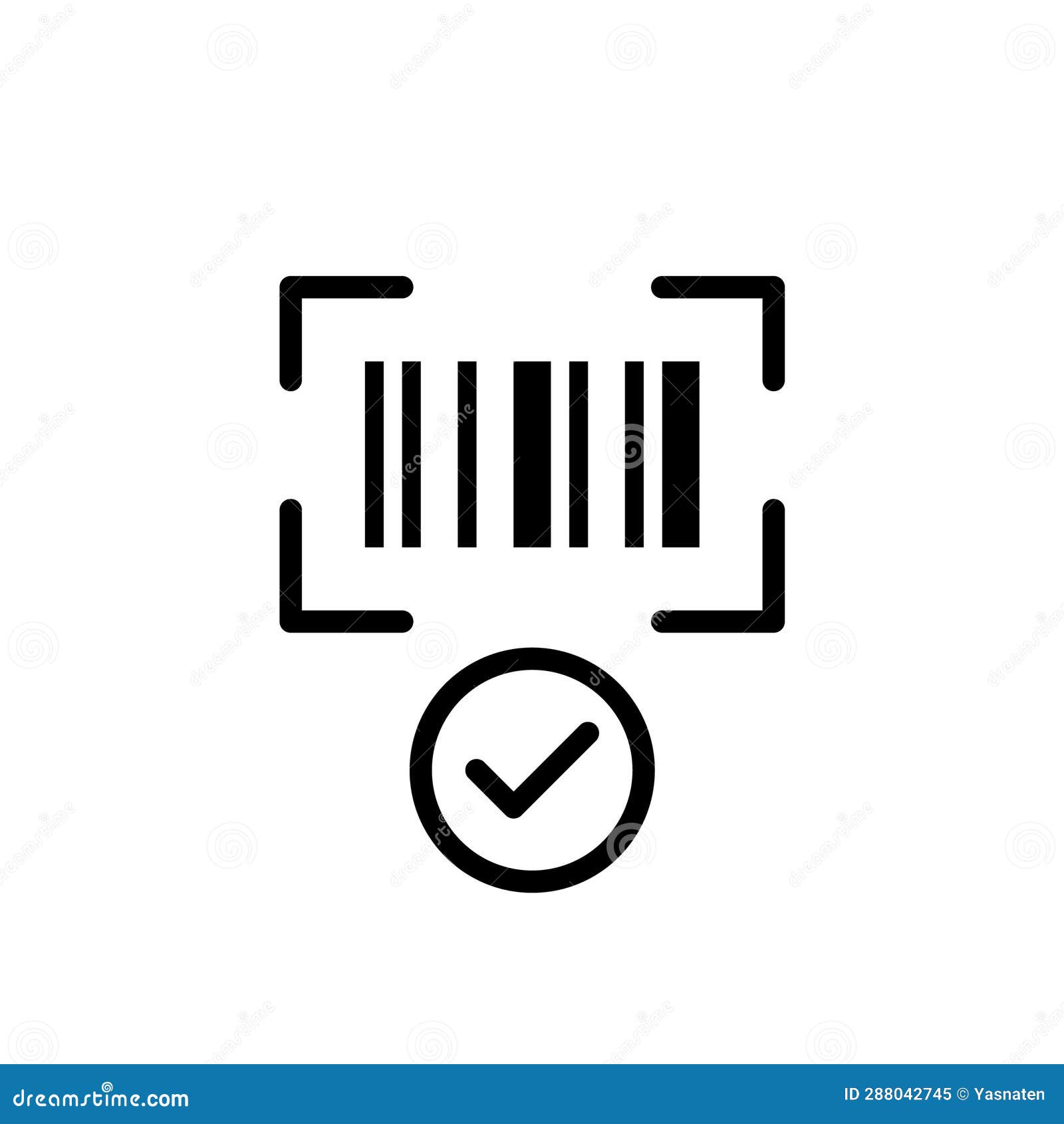 Barcode Scan with Checkmark. Approved Link or Product Stock ...