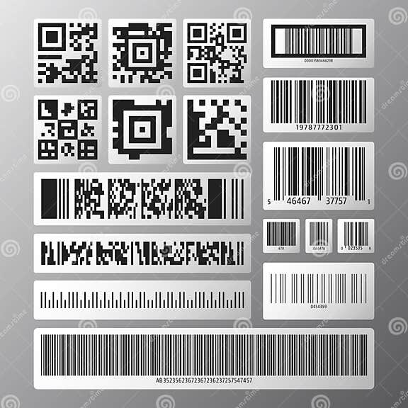 Barcode and scan code set stock vector. Illustration of mobile - 103277547