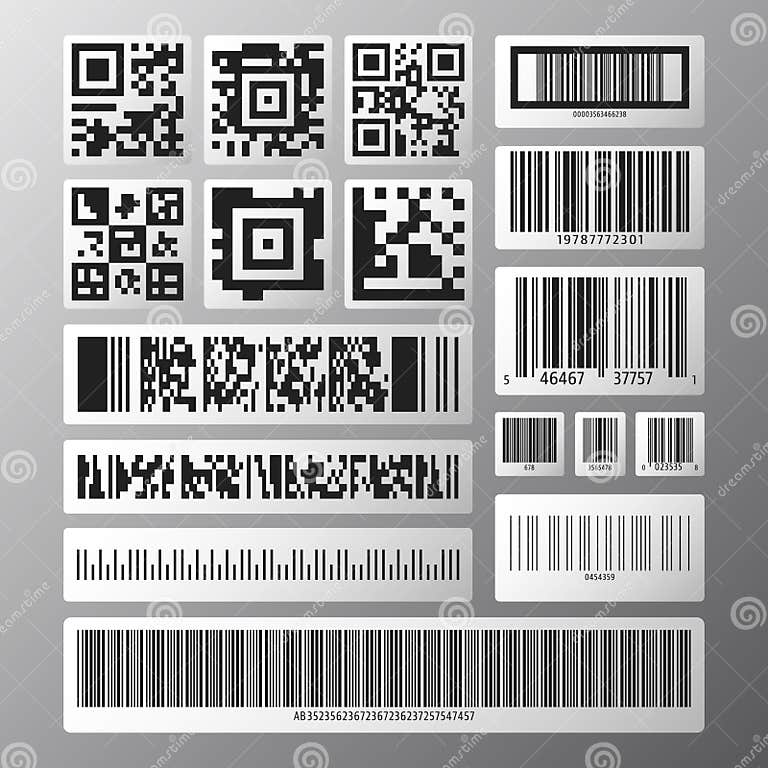 Barcode and scan code set stock vector. Illustration of mobile - 103277547