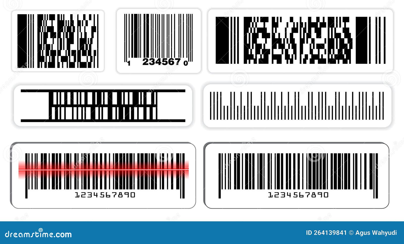 Set of Various Barcode Label or Scan Barcode Bars Supermarket or Retail ...
