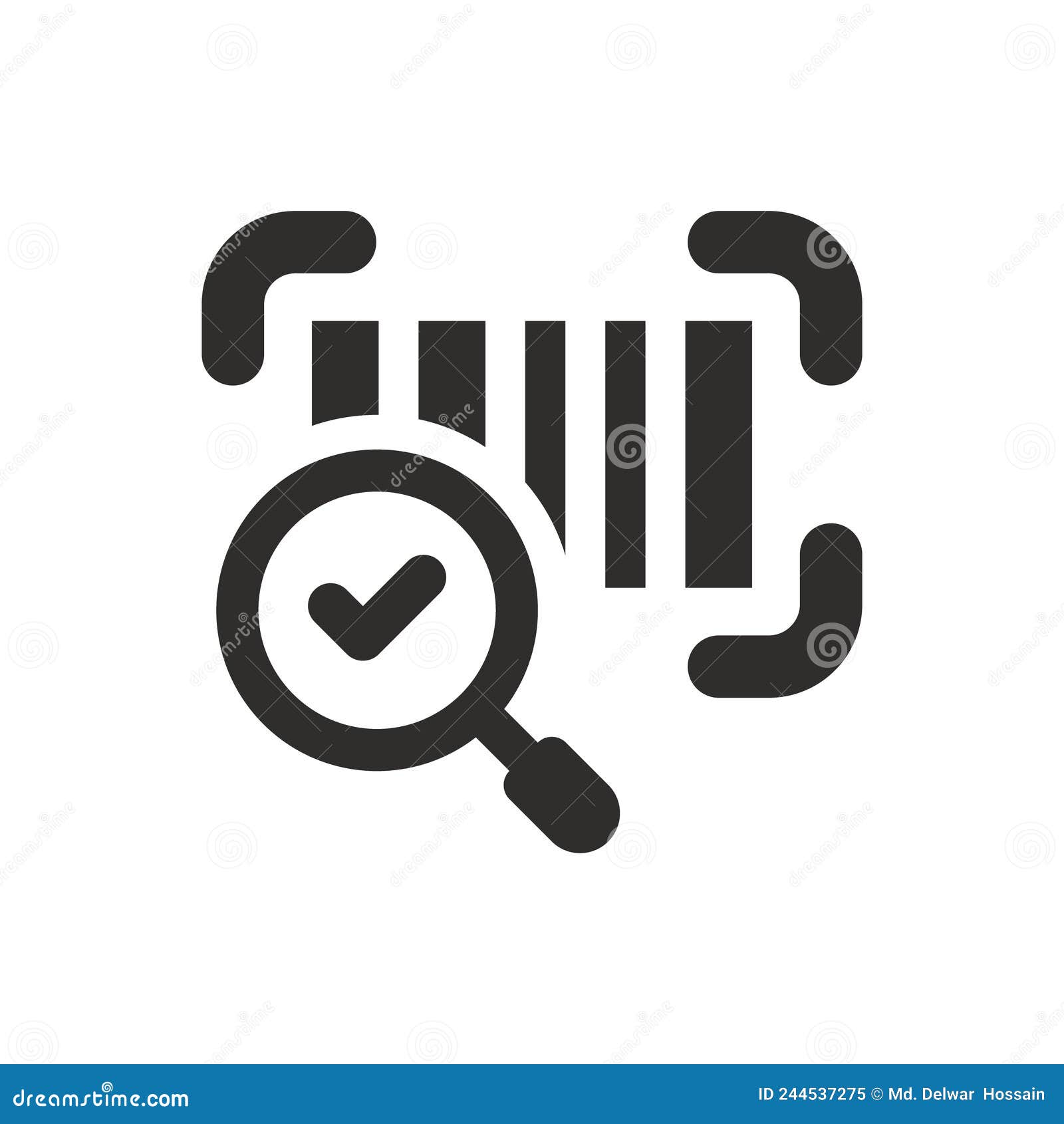 Barcode scan icon stock vector. Illustration of sign - 244537275