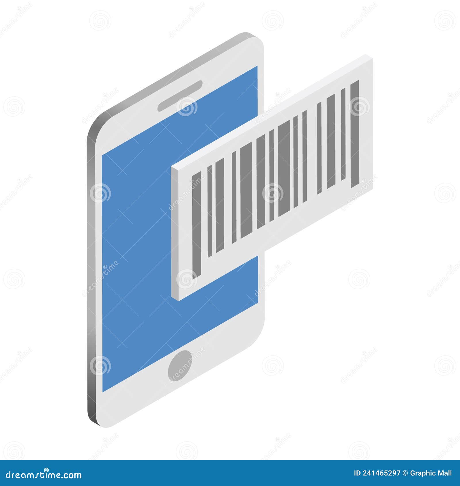 Barcode Scan - Isometric 3d Illustration. Stock Illustration ...