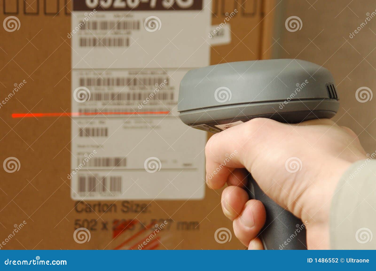 Barcode Scaner in Hands for a Man Stock Photo - Image of packaging ...