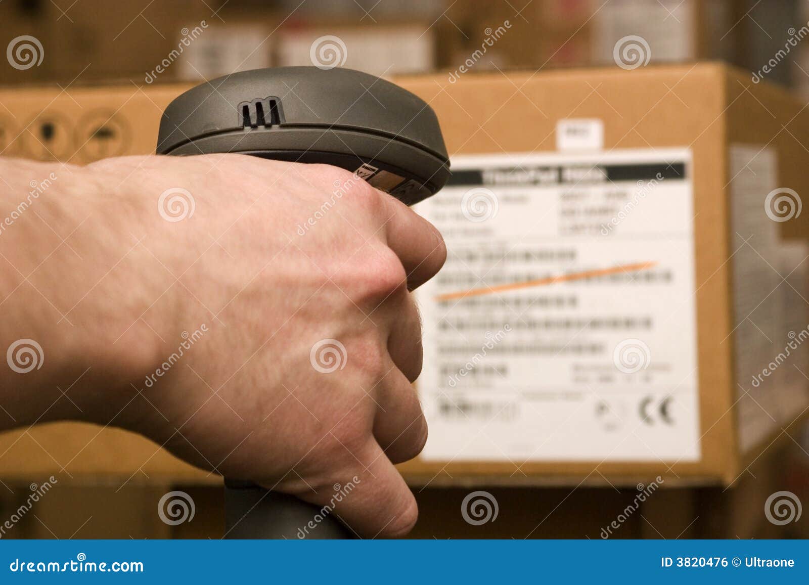 Barcode Scaner is in the Hands of Man Stock Photo - Image of hand ...