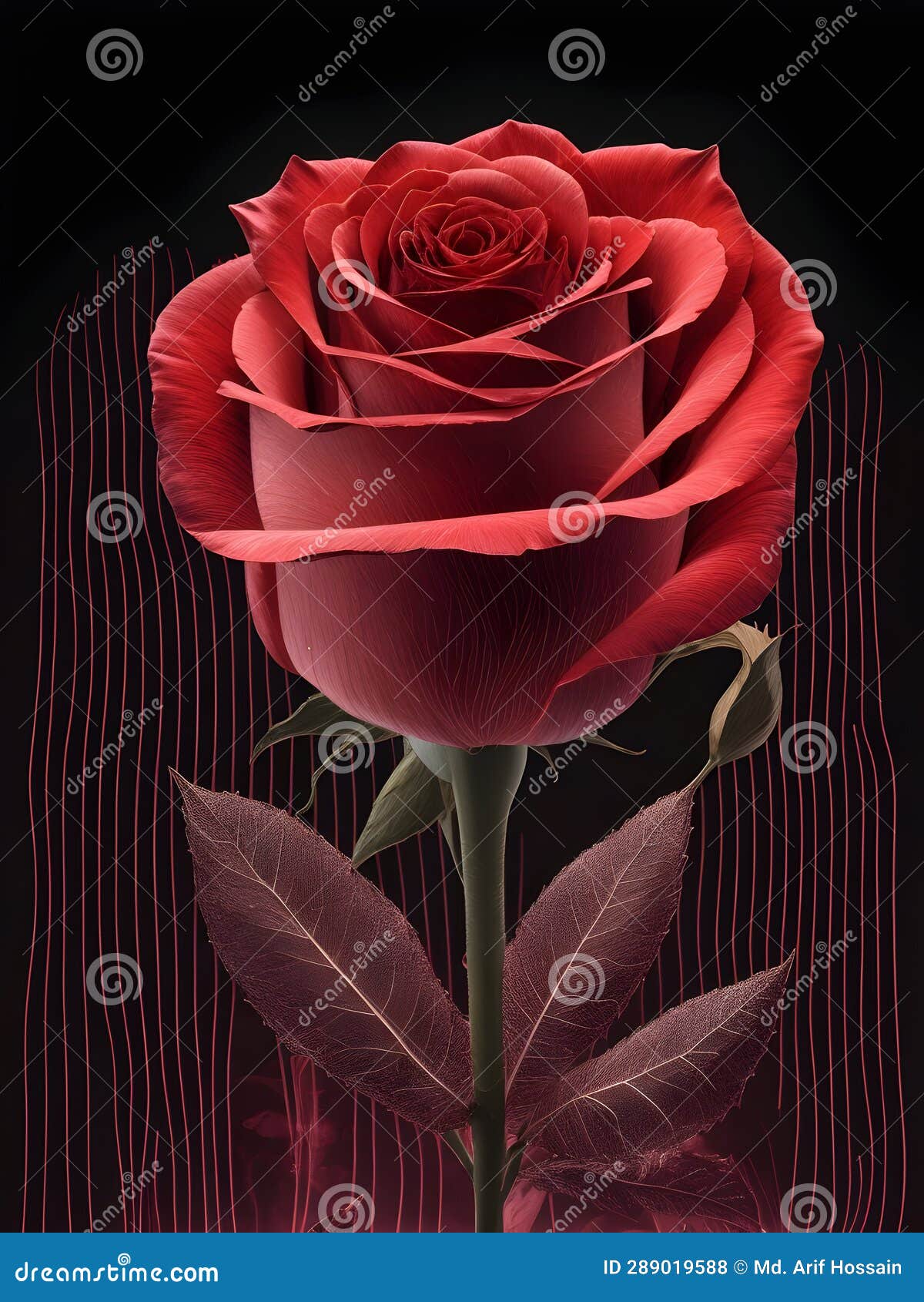 Barcode Scanlines Rose Generated by Ai Stock Illustration ...