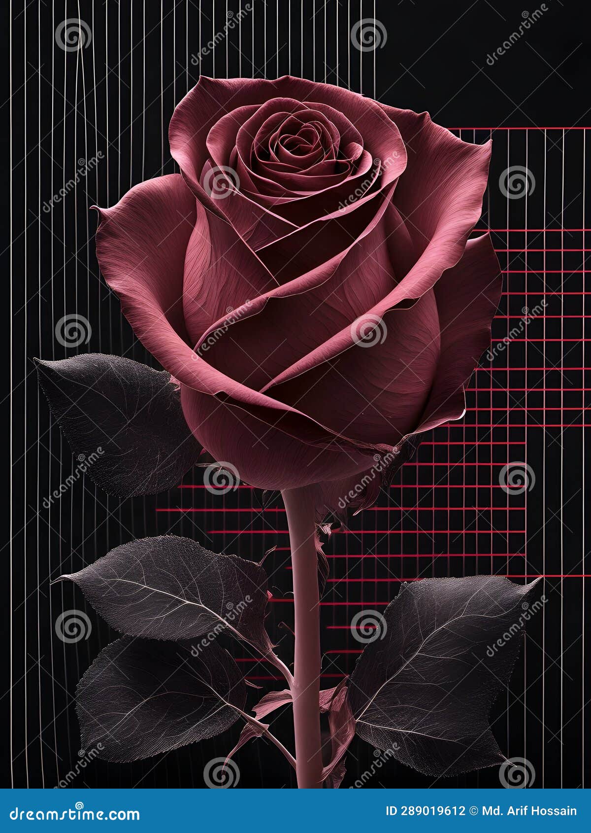 Barcode Scanlines Rose Generated By Ai Stock Photography ...