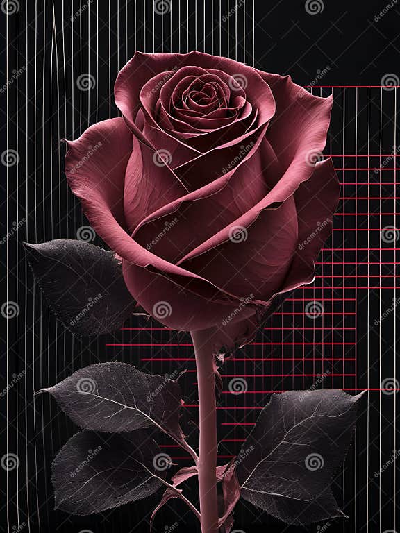 Barcode Scanlines Rose Generated by Ai Stock Illustration ...