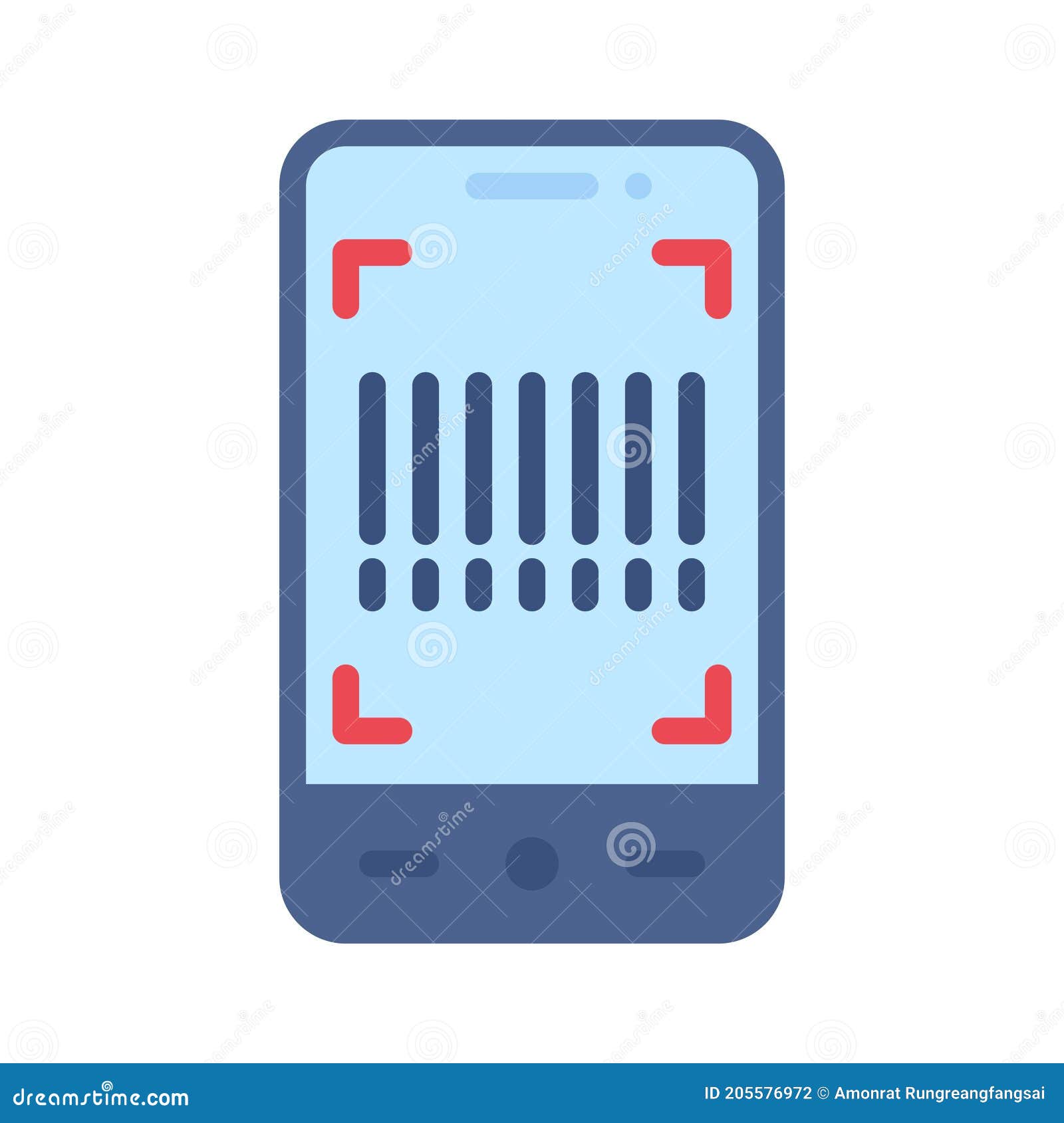 Barcode Scanner App Icon, Mobile Application Vector Illustration Stock ...