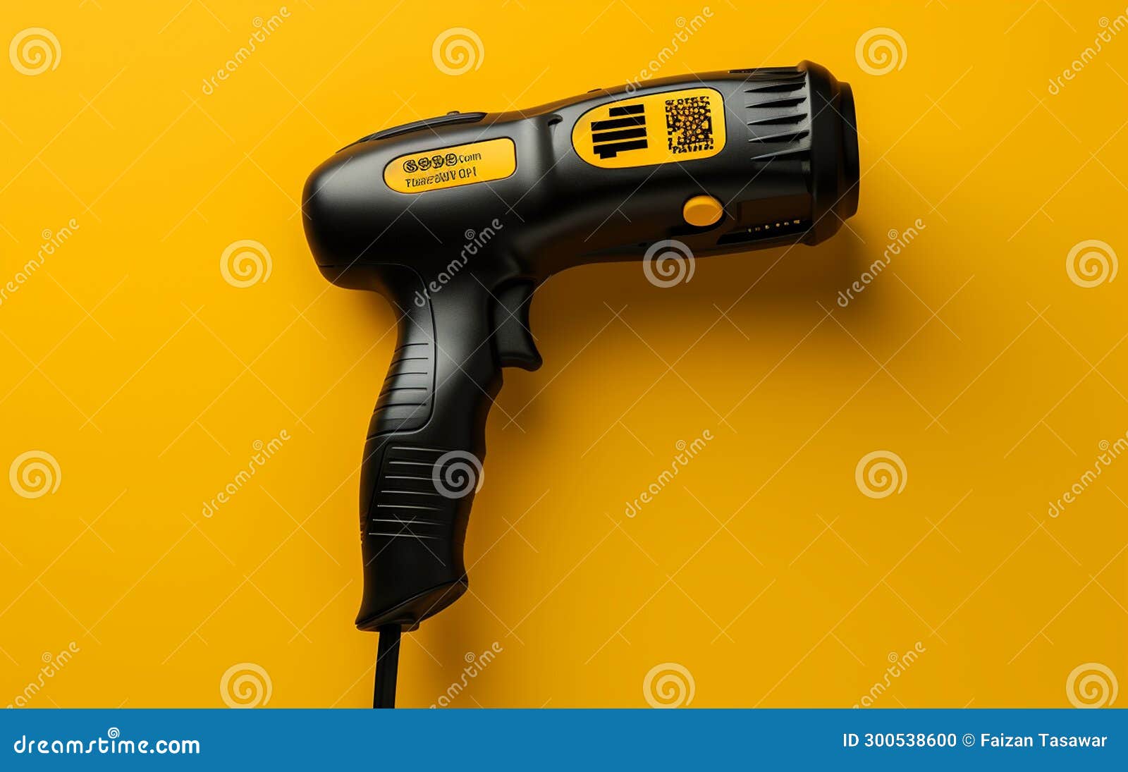 Barcode Scanner Black Yellow Background -Generative Ai Stock ...