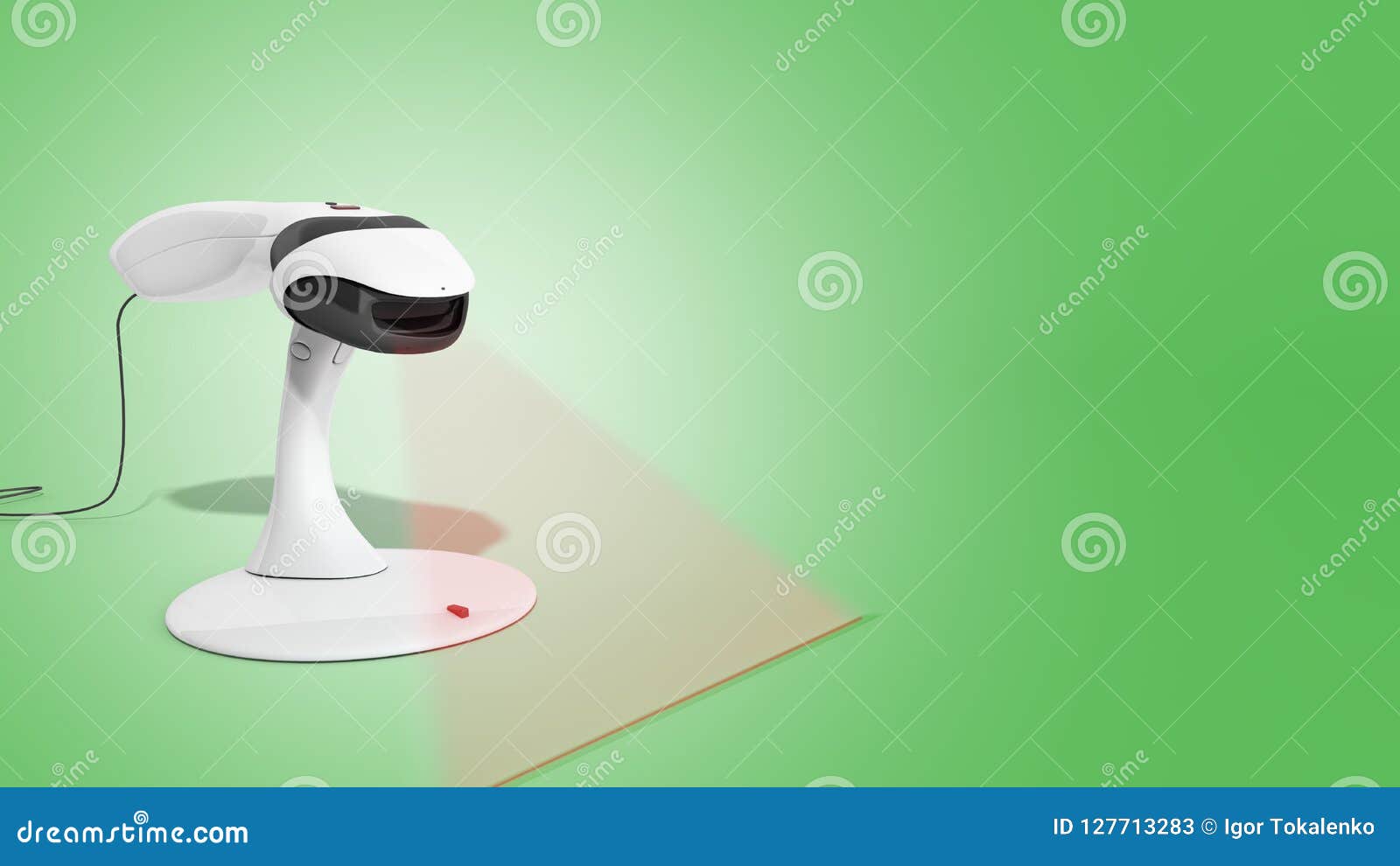 Barcode Scanner 3d Render on Green Background Stock Illustration ...