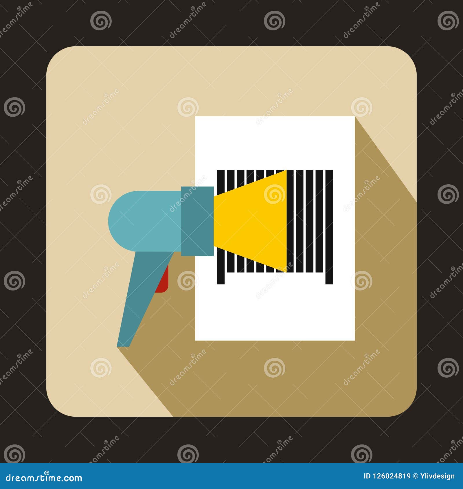 Barcode Scanner Icon in Flat Style Stock Illustration - Illustration of ...