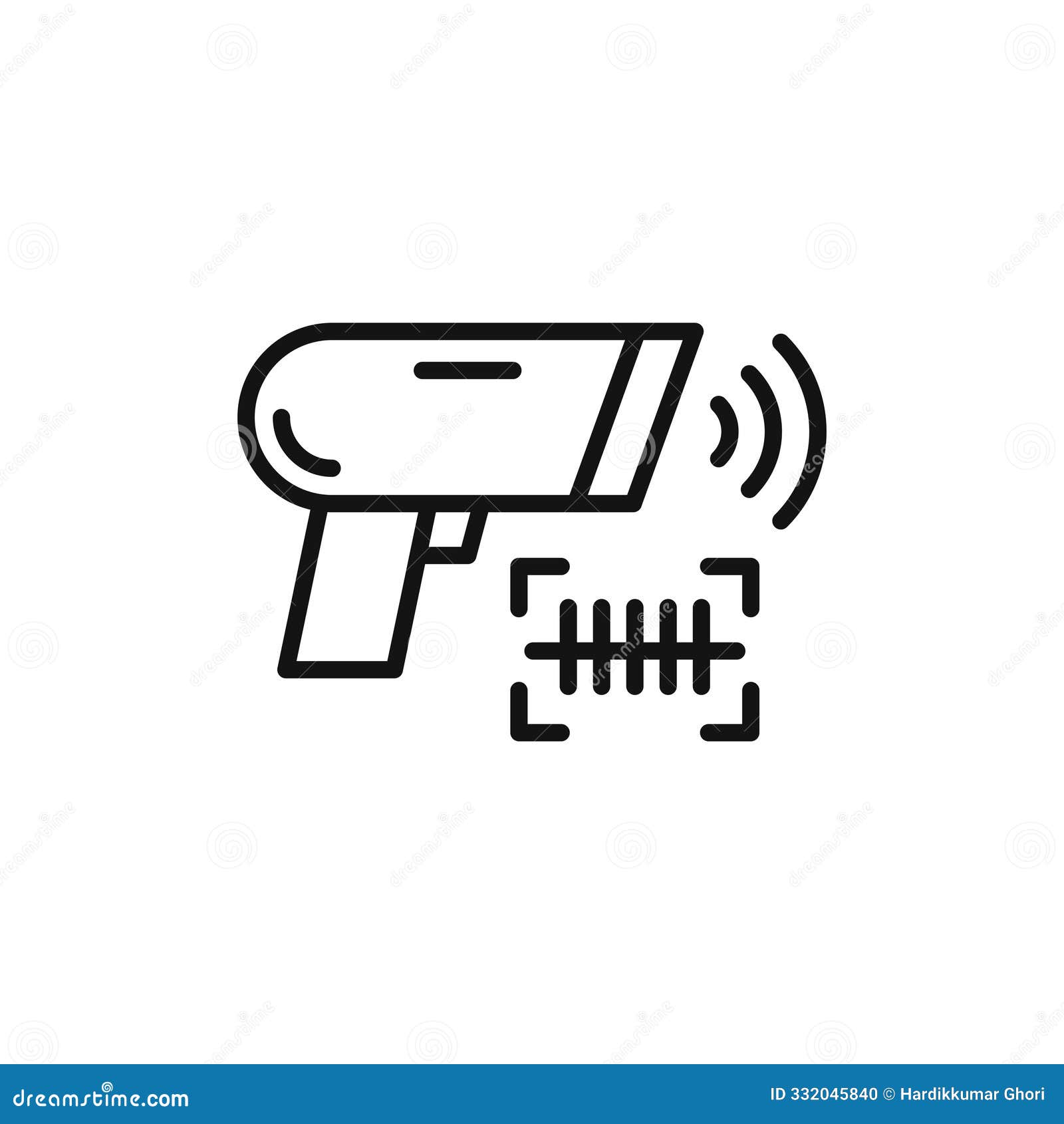 Barcode Scanner Icon Symbol on White Background Stock Vector ...