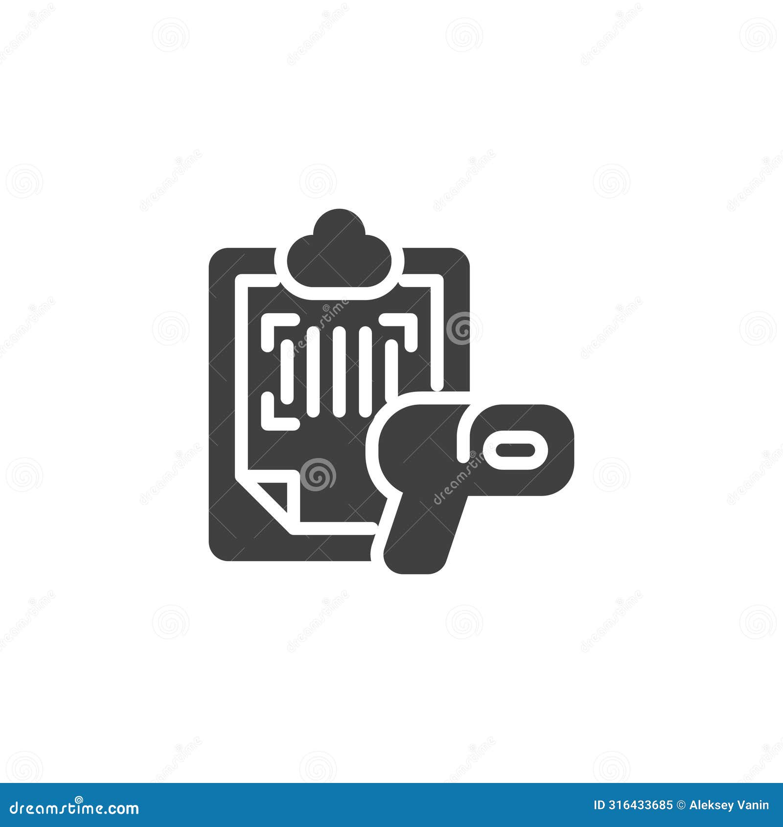 Barcode Scanner and Inventory List Vector Icon Stock Illustration ...