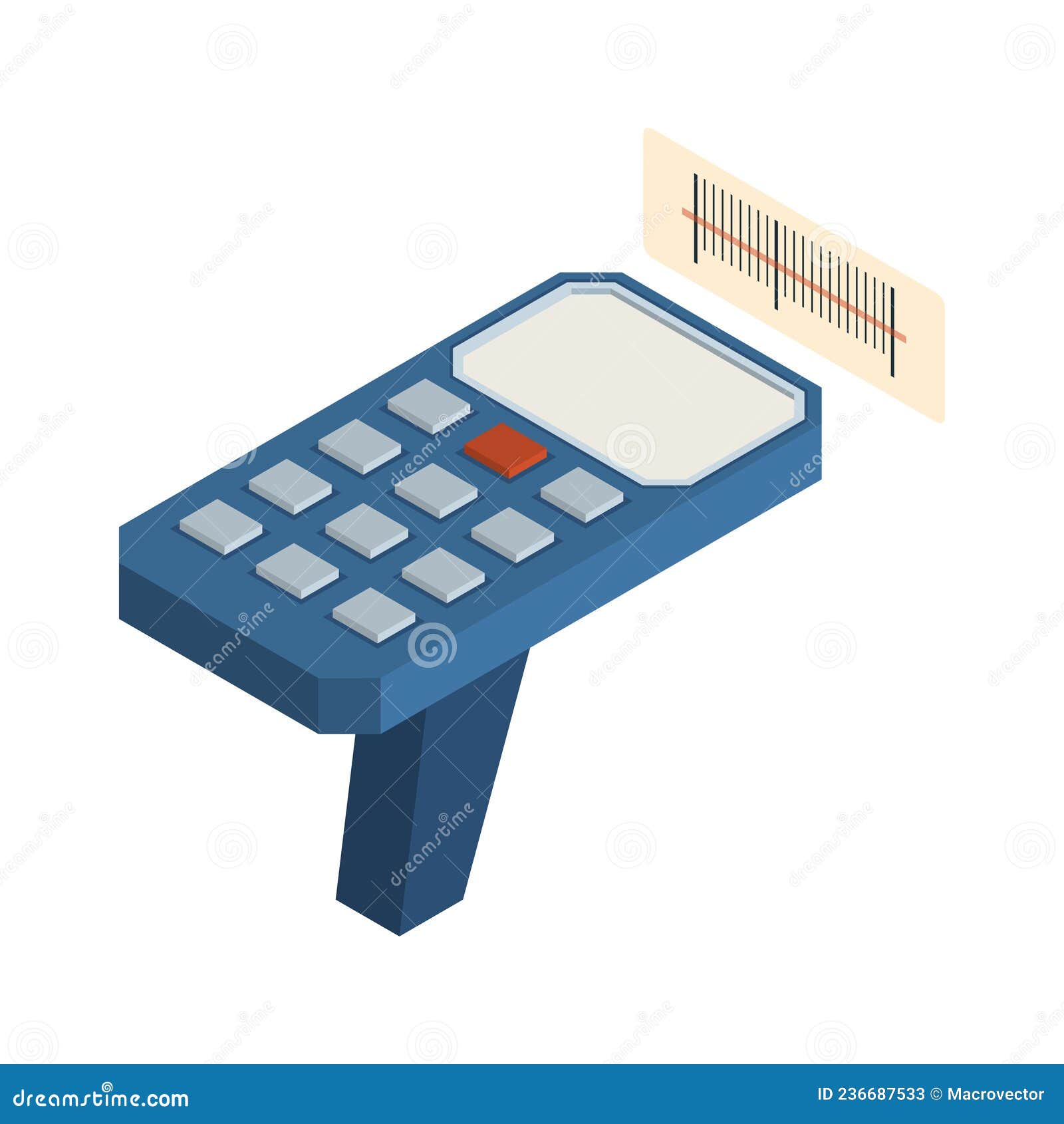 Barcode Scanner Isometric Composition Stock Vector - Illustration of ...