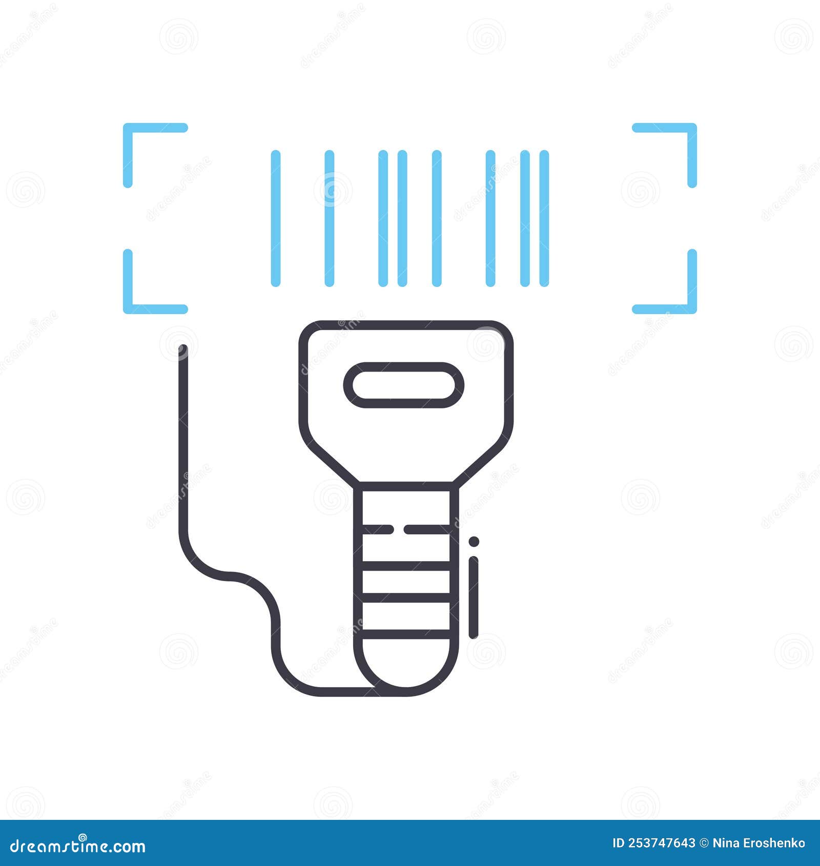 Barcode Scanner Line Icon, Outline Symbol, Vector Illustration, Concept ...