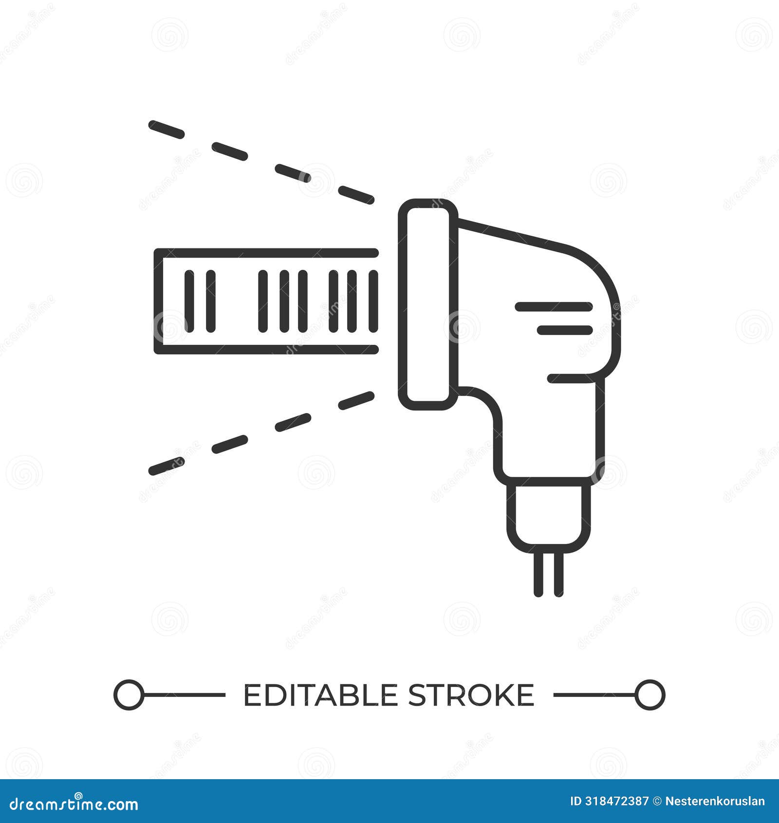 Barcode Scanner Linear Icon Stock Vector - Illustration of editable ...