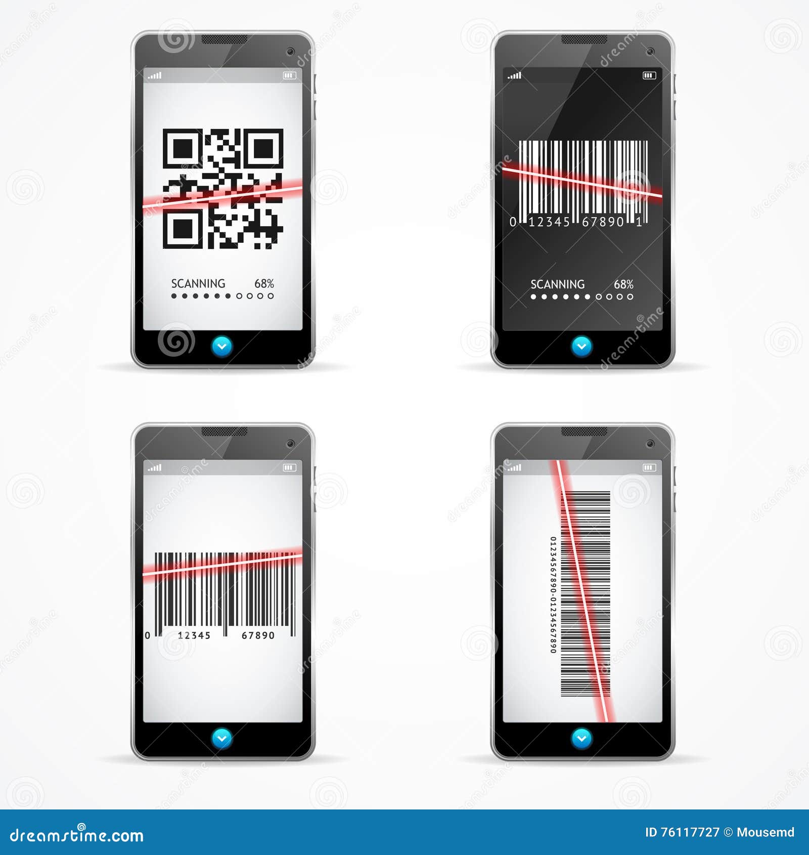 QR Scanner. Mobile Scans QR Code. Icon Recognition Or Reading Qr Code ...