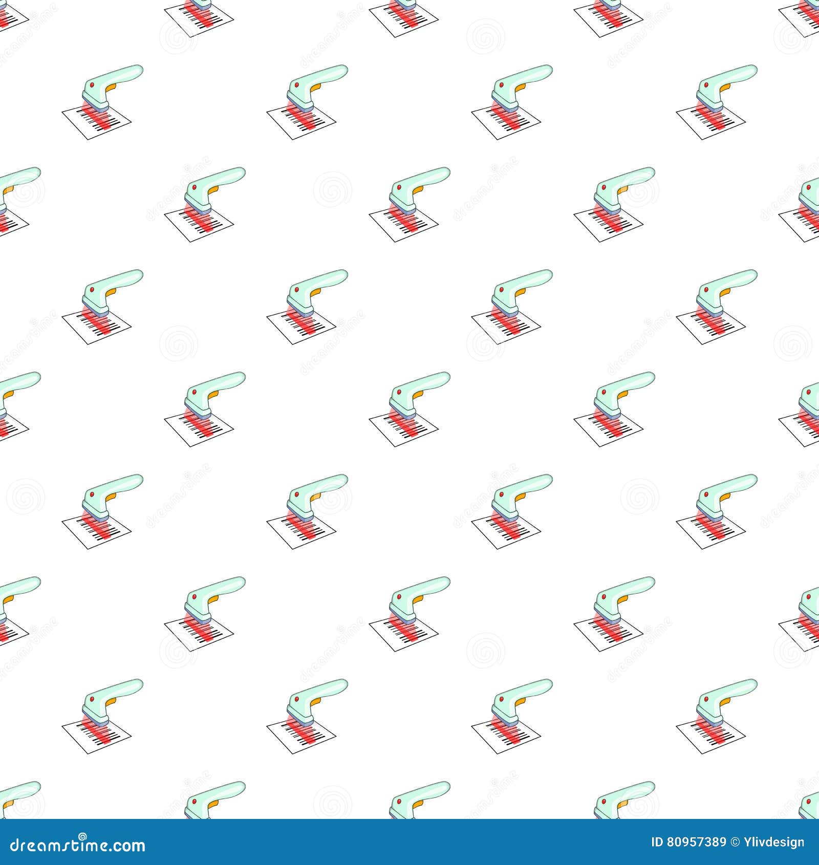 Barcode Scanner Pattern, Cartoon Style Stock Vector - Illustration of ...