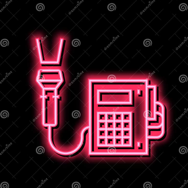 Barcode Scanner with Pos Terminal Neon Glow Icon Illustration Stock ...