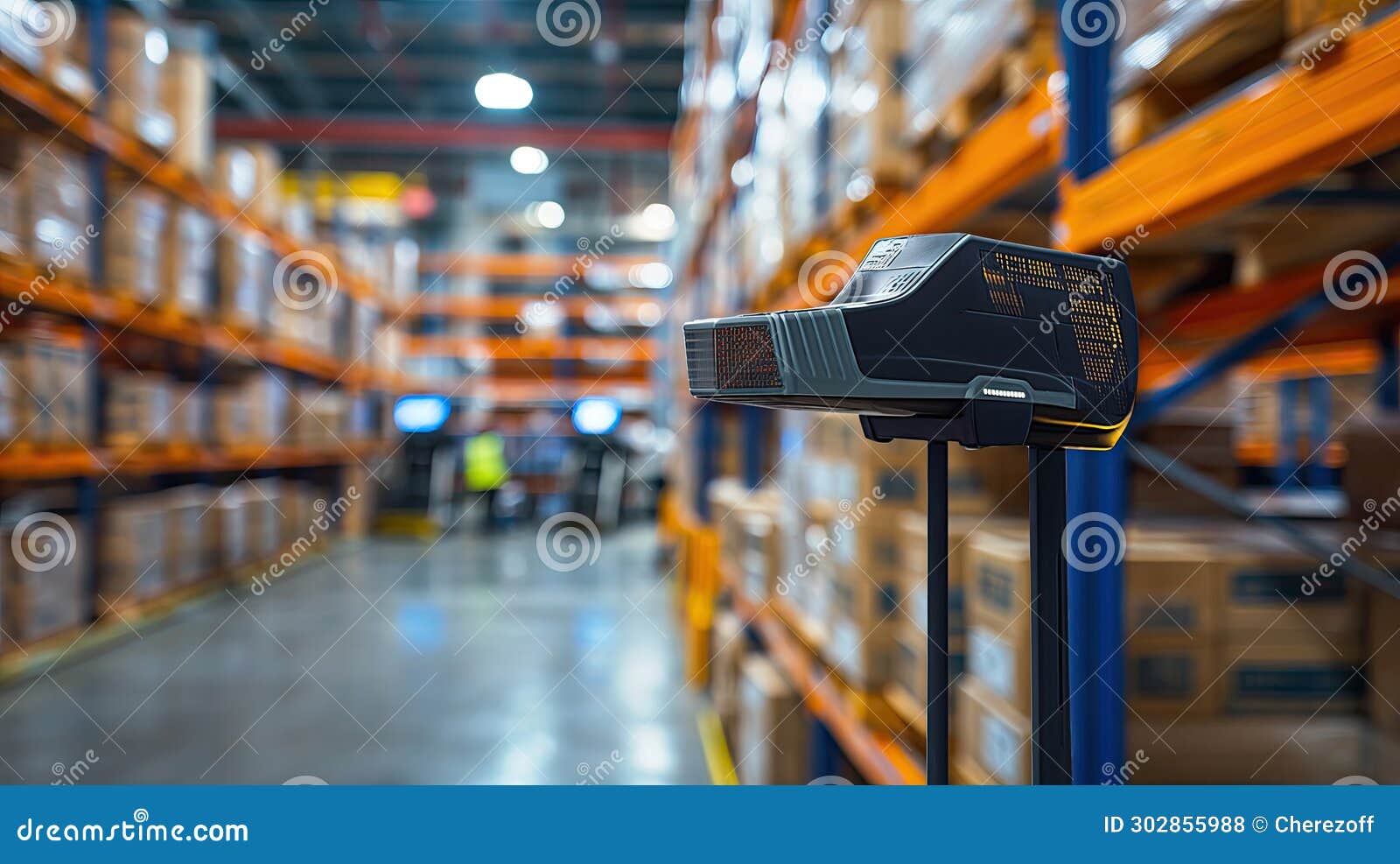 Barcode Scanner in the Product Warehouse Stock Illustration ...
