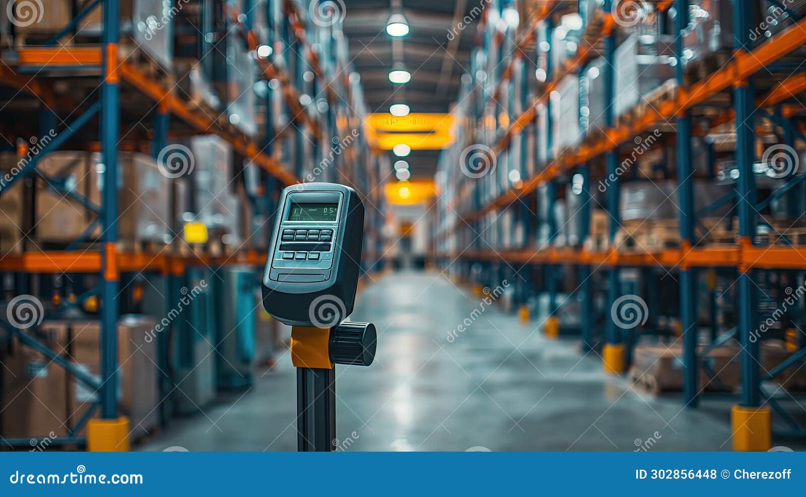 Barcode Scanner in the Product Warehouse Stock Illustration ...