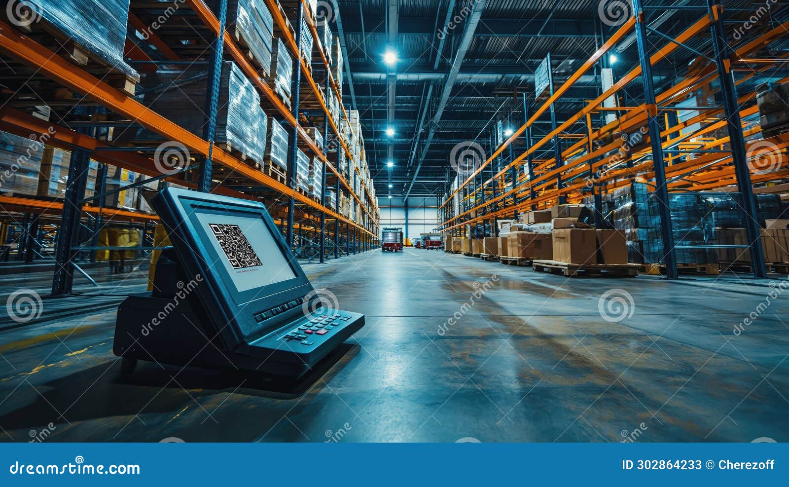 Barcode Scanner in the Product Warehouse Stock Image - Image of laser ...