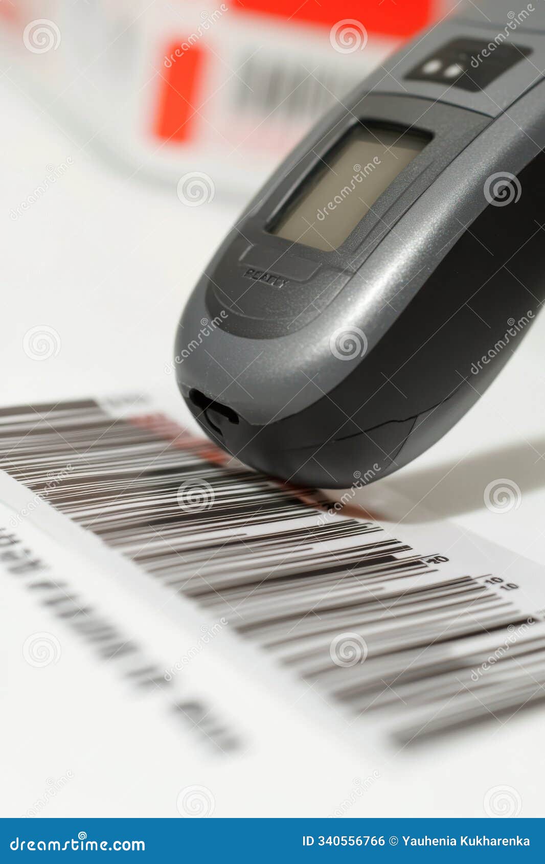 Barcode Scanner Reading Product Label Stock Illustration - Illustration ...