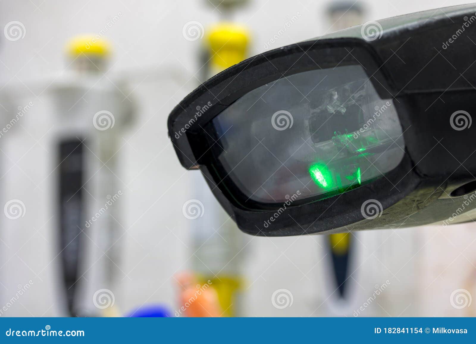 Barcode Scanner Ready for Scan Bar Code of Medical Items Stock Photo ...