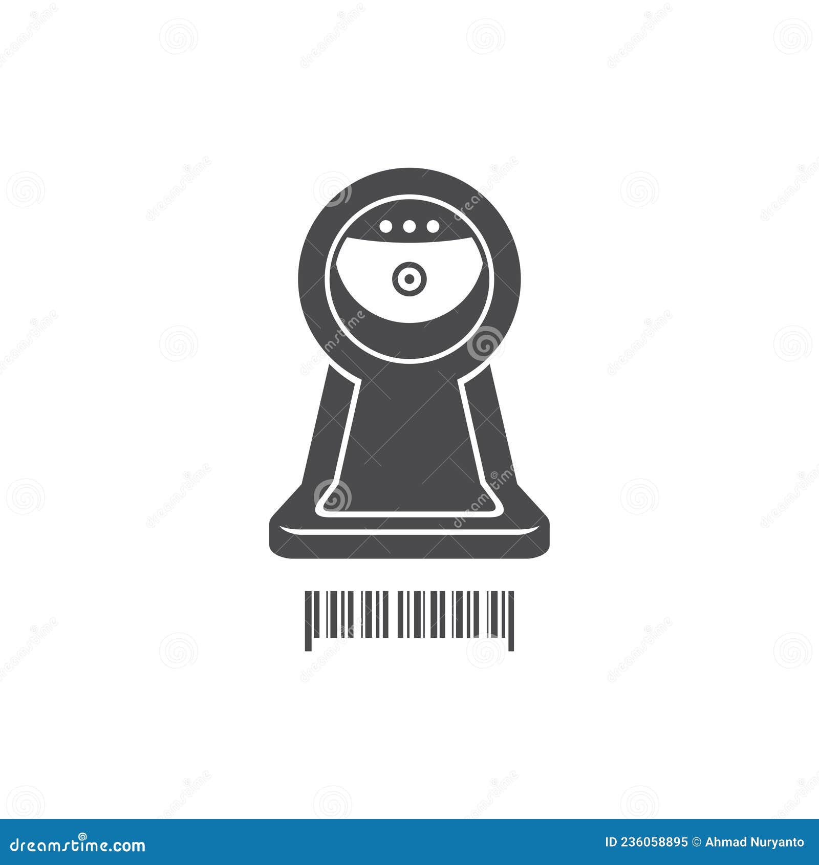 Barcode scanner table shop stock vector. Illustration of ...