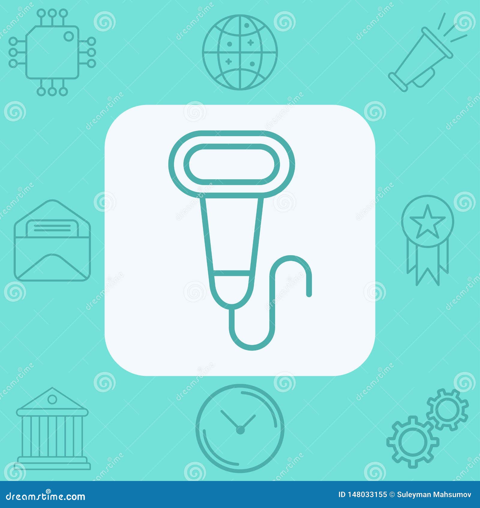 Barcode Scanner Vector Icon Sign Symbol Stock Vector - Illustration of ...