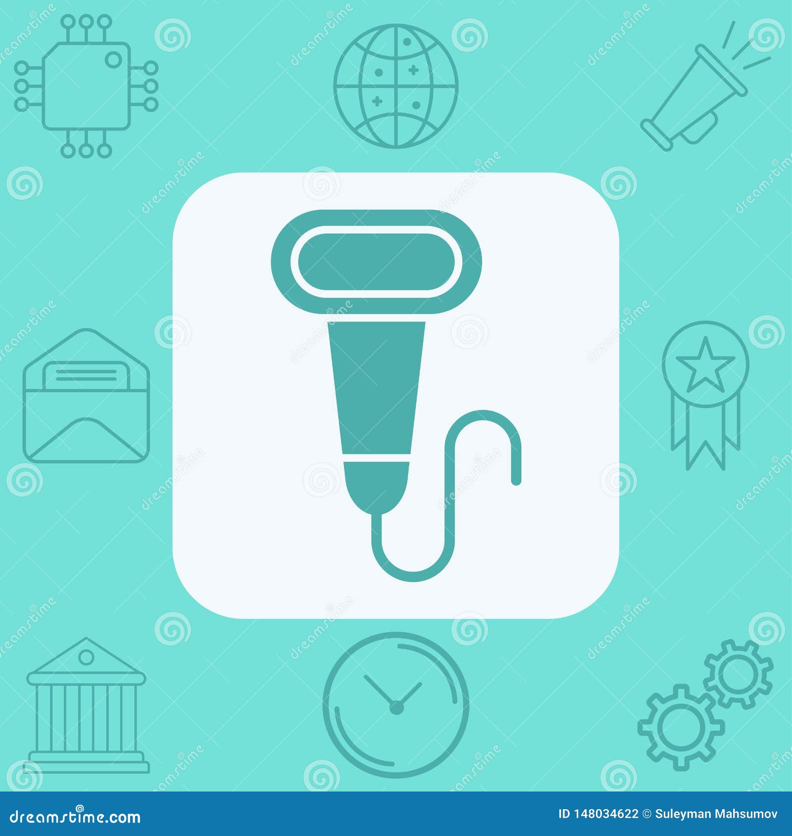Barcode Scanner Vector Icon Sign Symbol Stock Vector - Illustration of ...