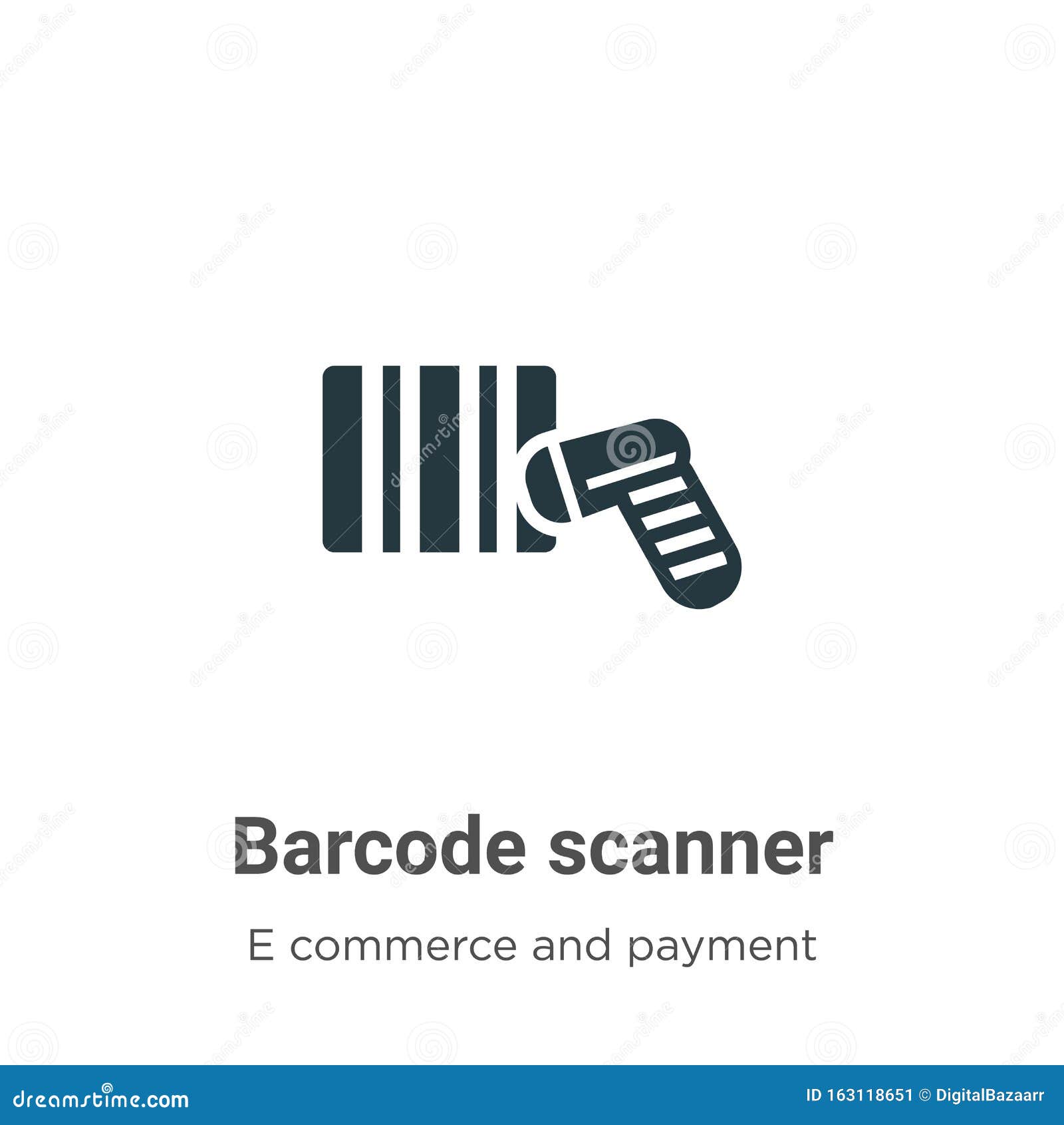 Barcode Scanner Vector Icon on White Background. Flat Vector Barcode ...