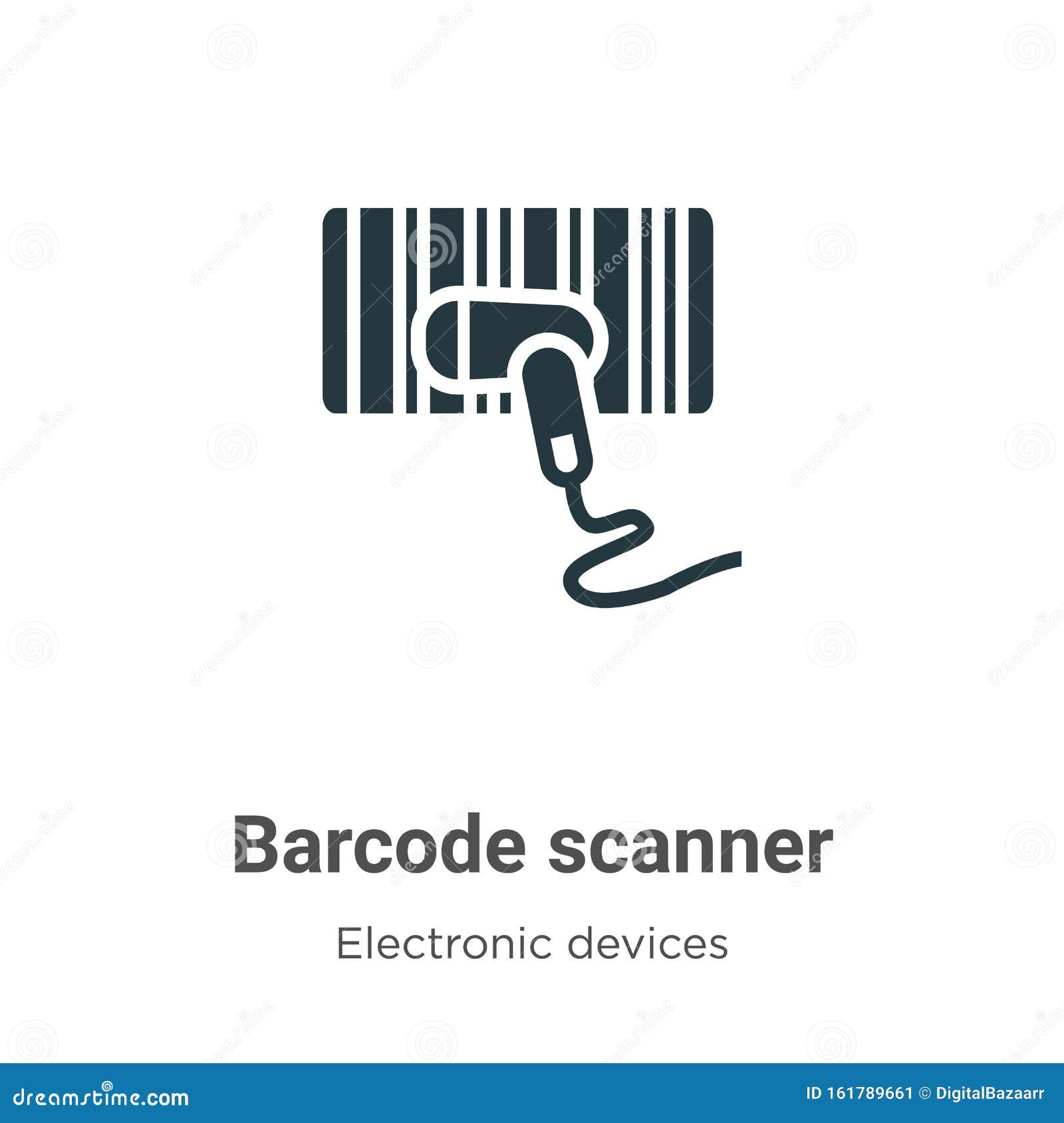 Barcode Scanner Vector Icon on White Background. Flat Vector Barcode ...