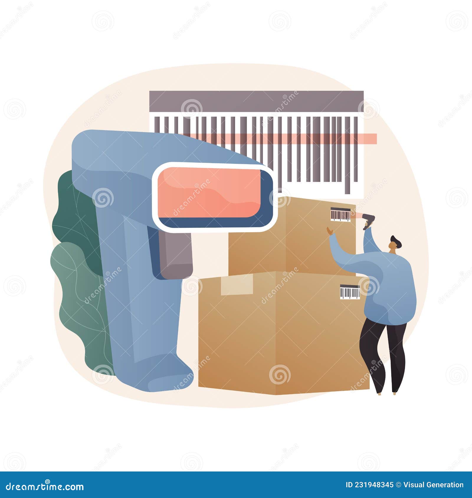 Barcode Scanning Abstract Concept Vector Illustration. Stock Vector ...