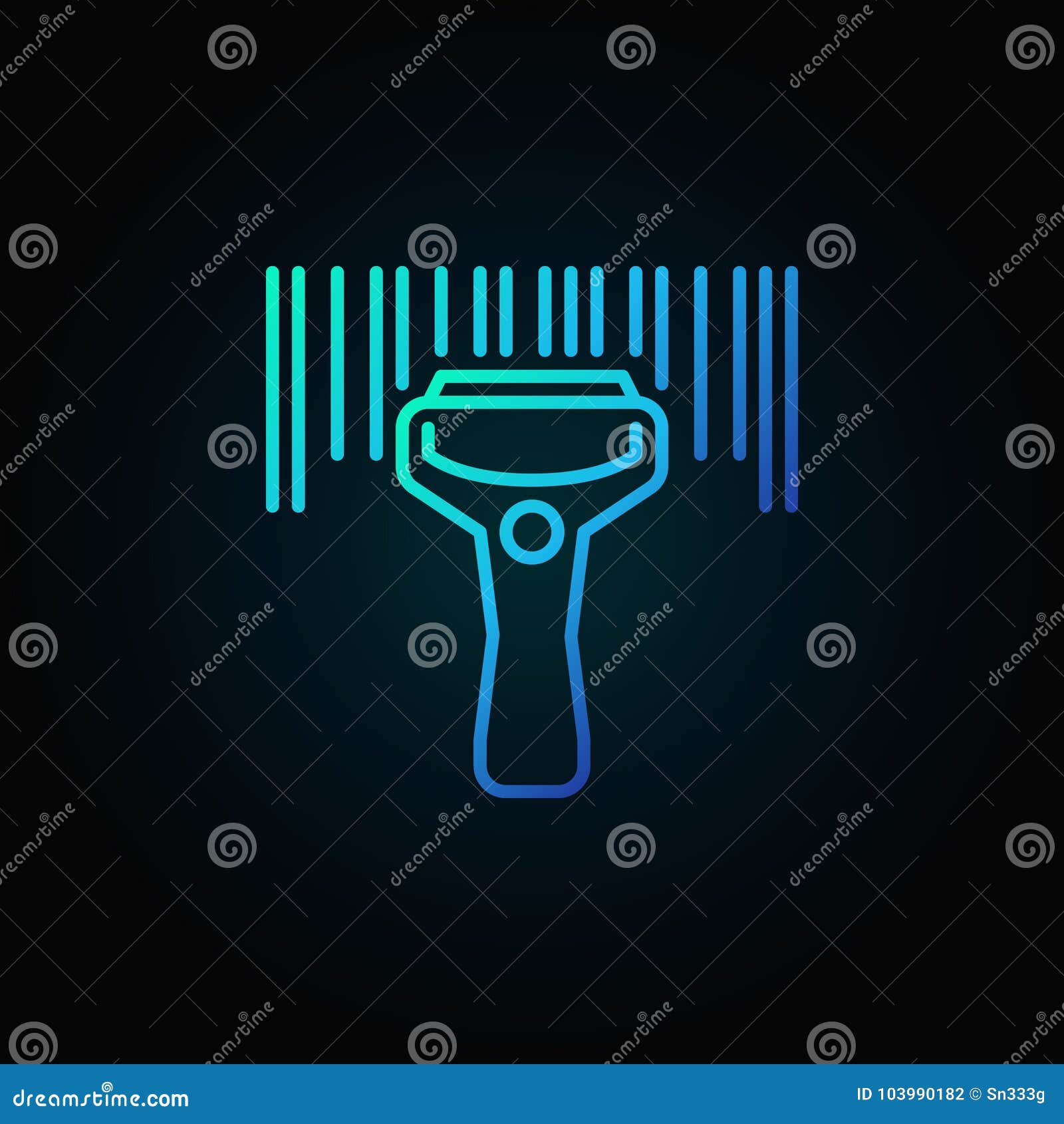 Barcode Scanning Blue Vector Icon Stock Vector - Illustration of ...