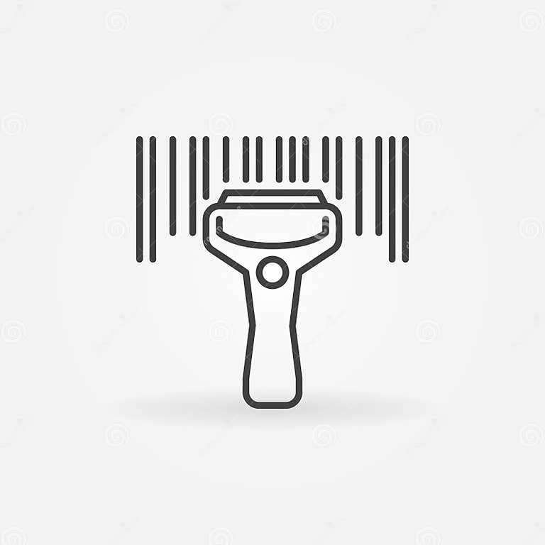 Barcode Scanning Linear Icon. Vector Bar Code Scanner Symbol in Stock ...