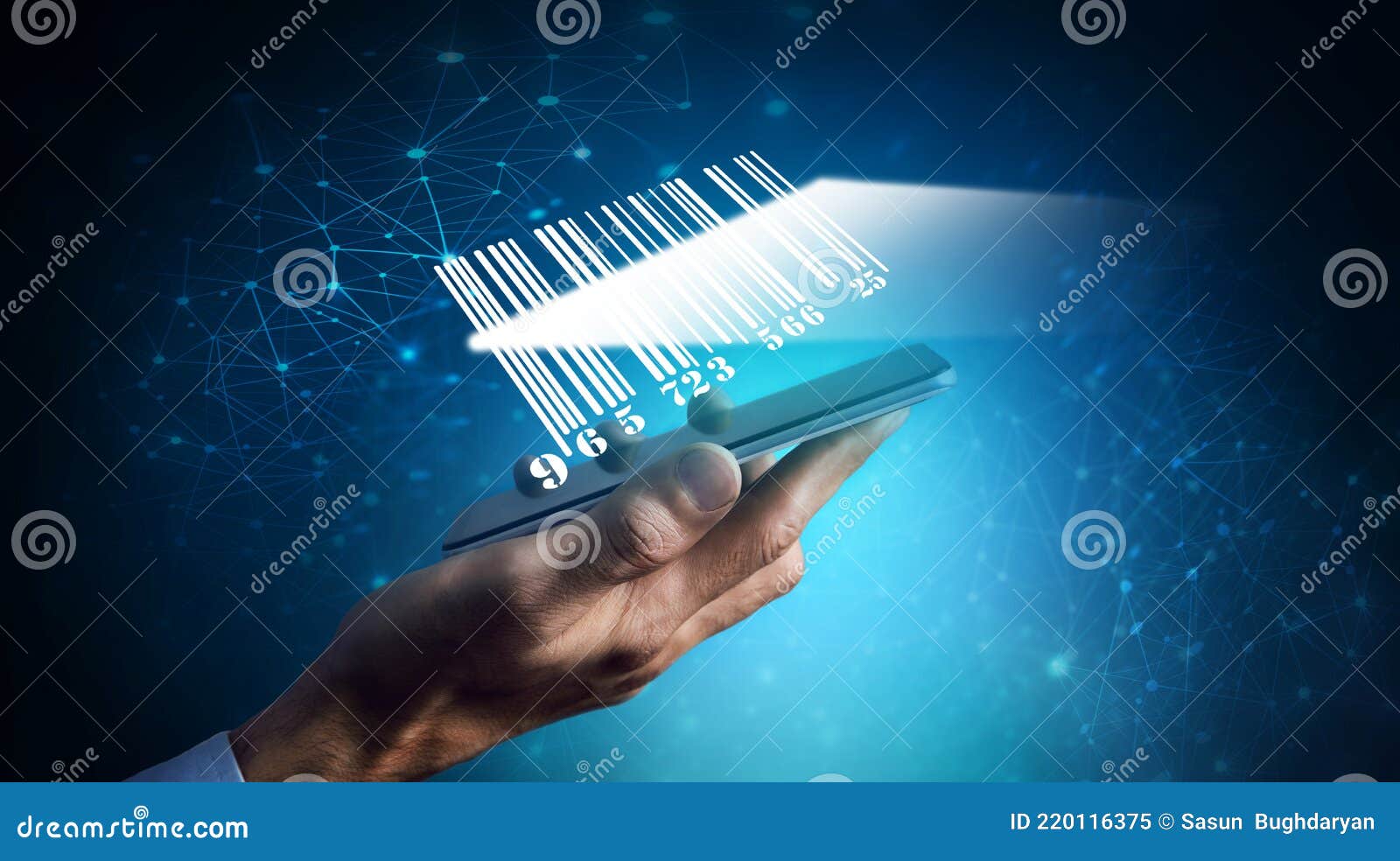 Barcode Scanning. Reader Laser Scanner For Warehouse. Retail Label ...