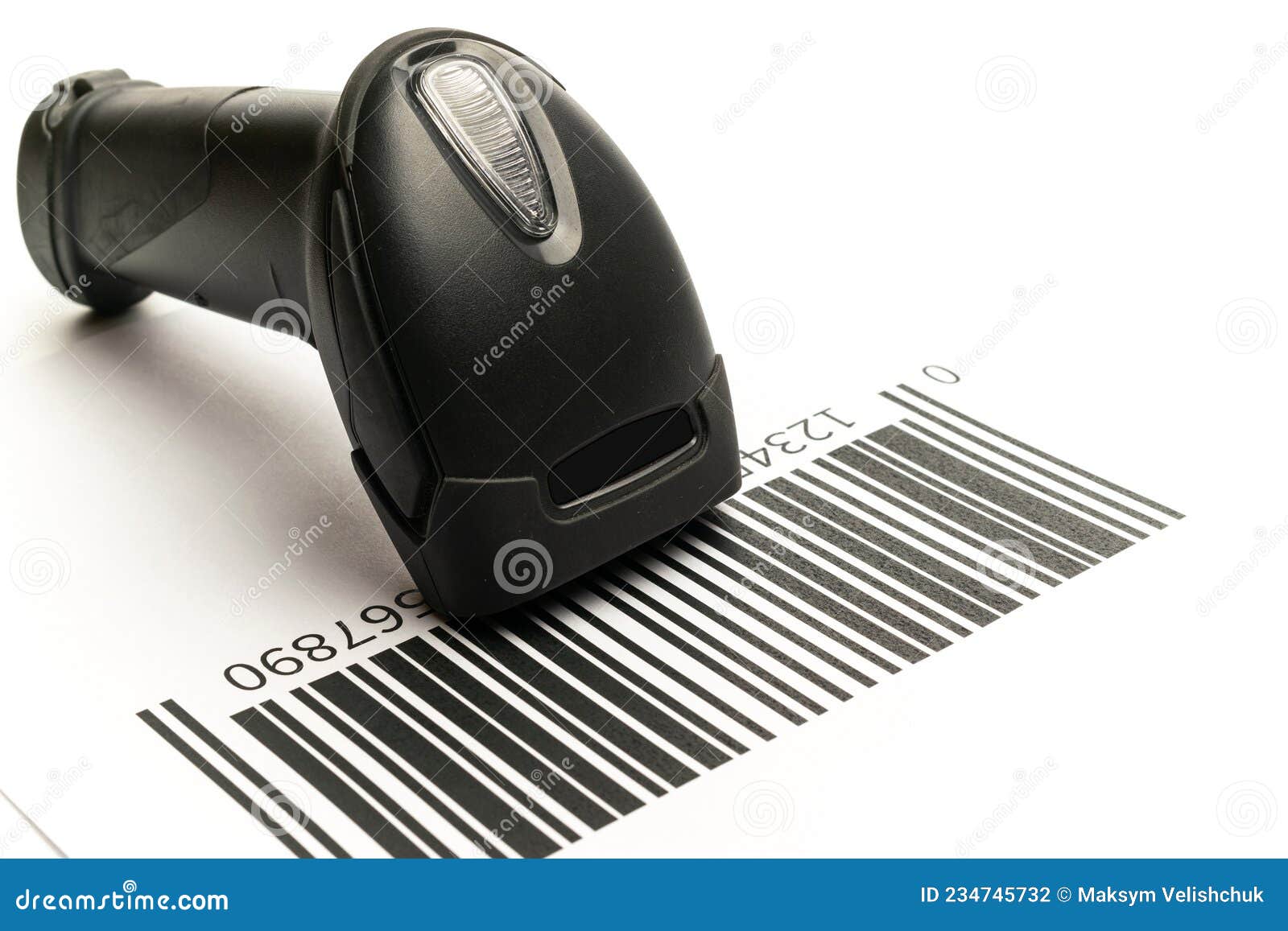 Barcode Scanning. Reader Laser Scanner for Warehouse. Retail Label ...