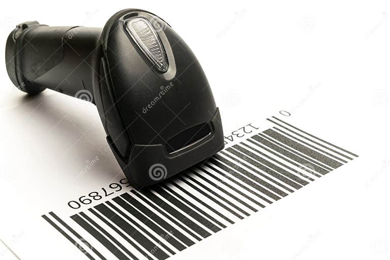 Barcode Scanning. Reader Laser Scanner for Warehouse. Retail Label ...